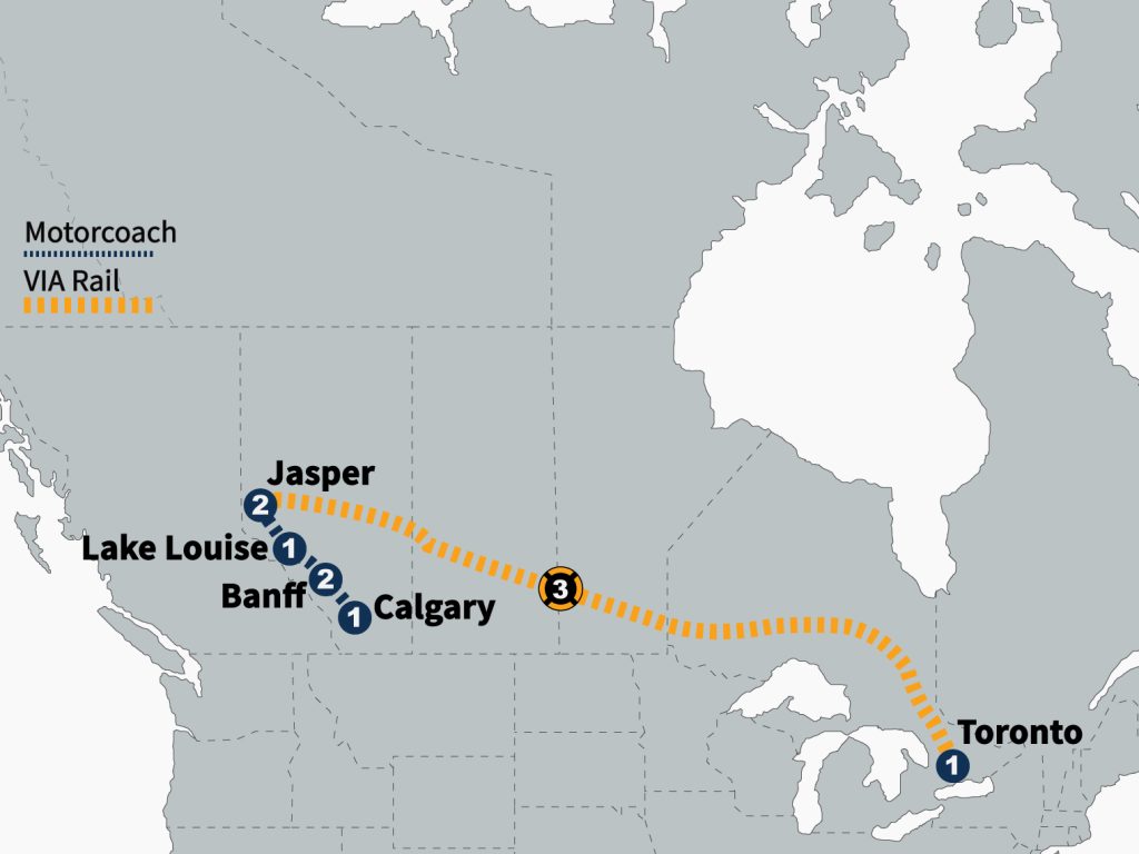 Canadian Rockies Express Train Tour from Toronto to Calgary